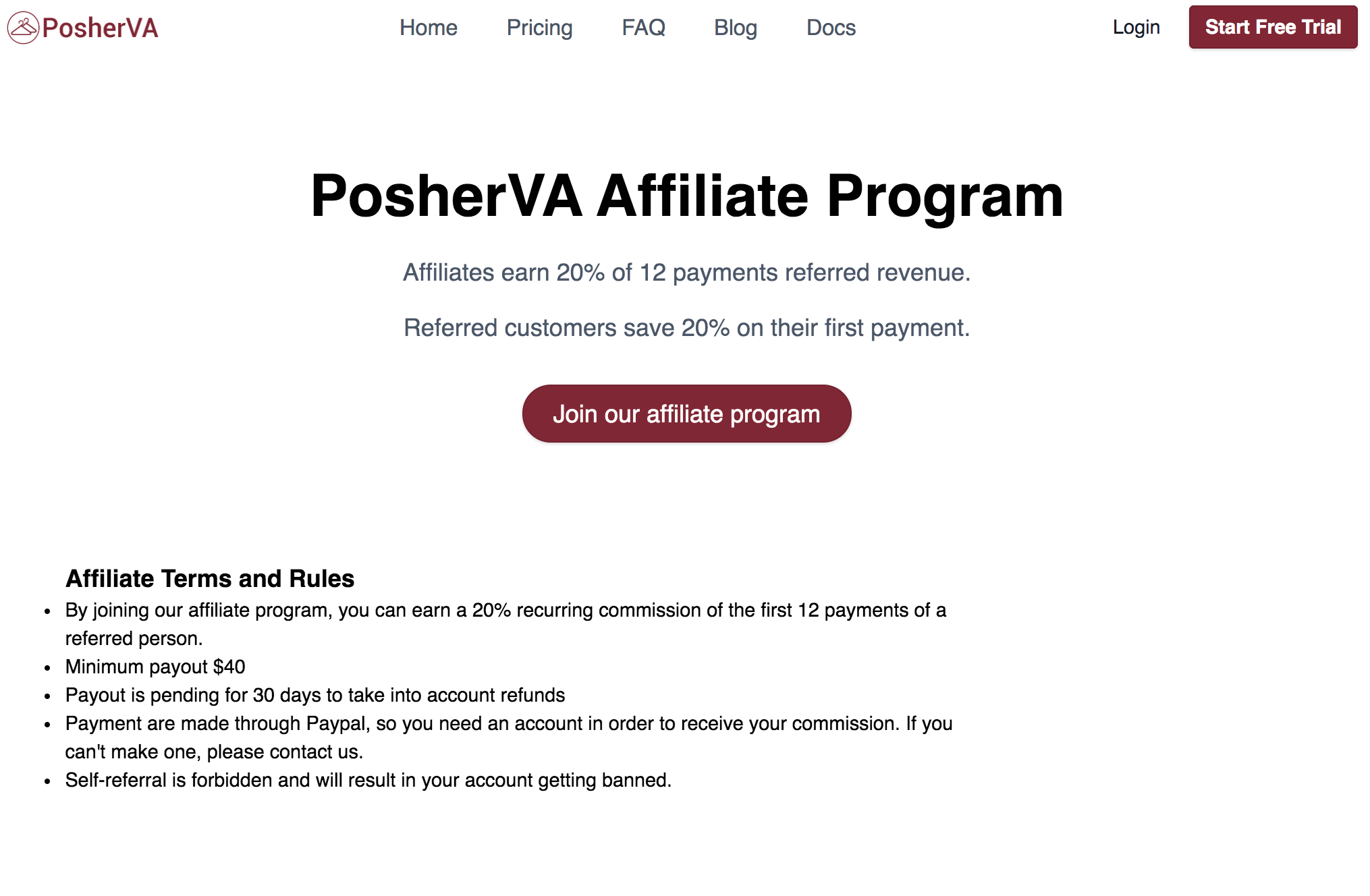 PosherVA Affiliate Program